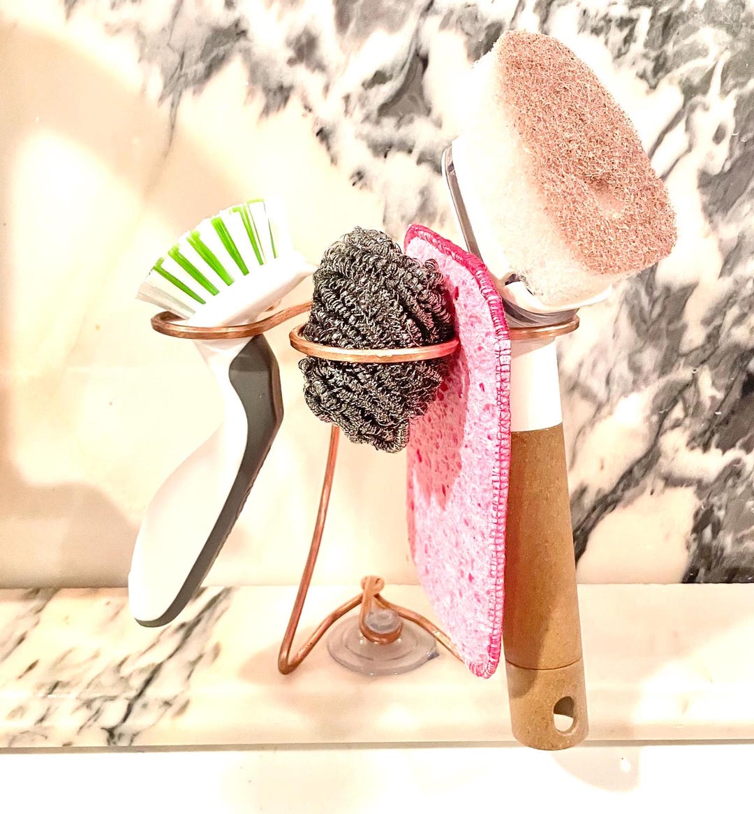 SPONGE AND BRUSH Caddy, Sponge Holder, Dish Wand Holder, Dish Rag ...