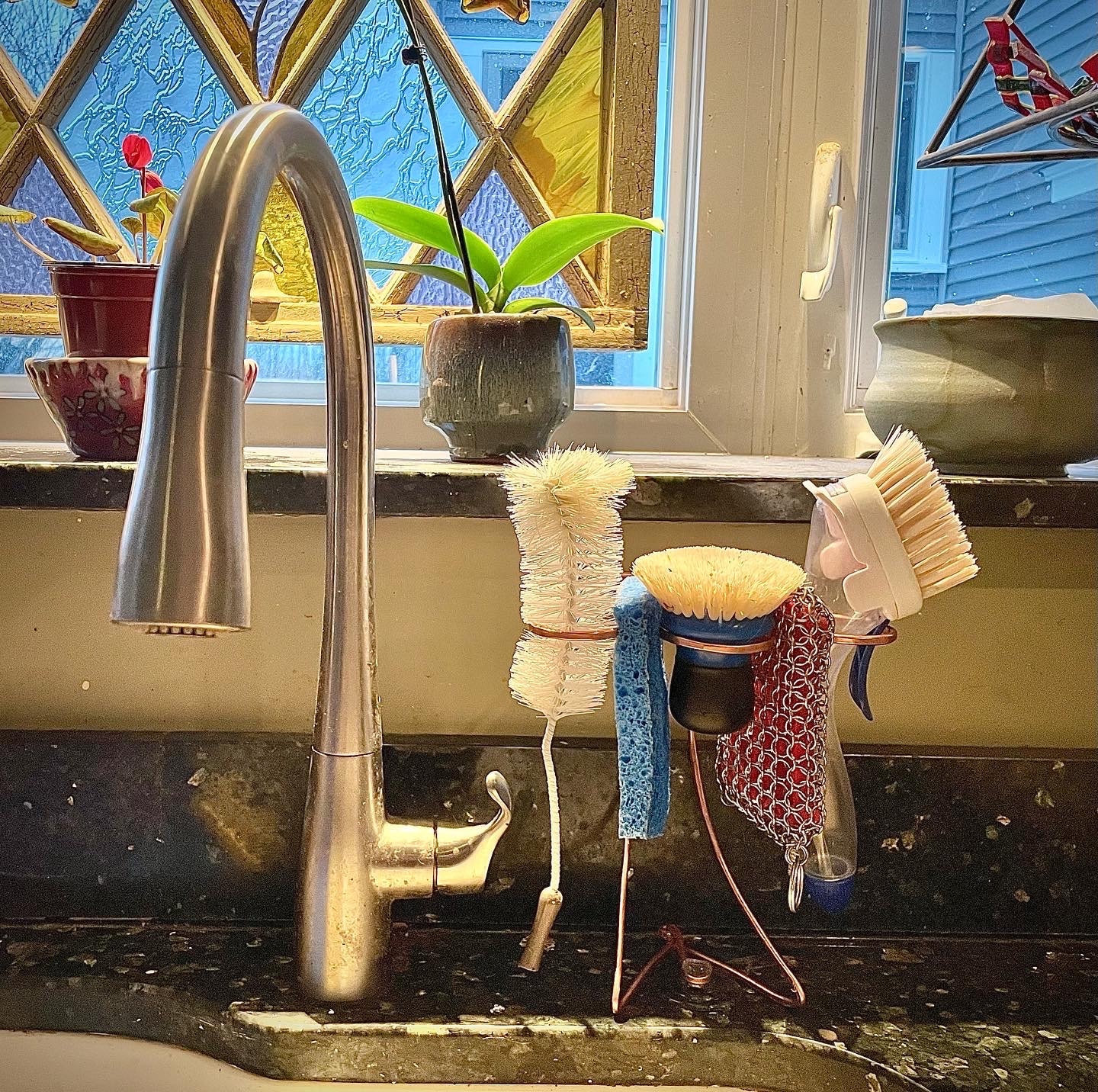 BRUSH CADDY, Sponge Holder, Dish Wand Holder, Dish Rag Holder, Kitchen ...