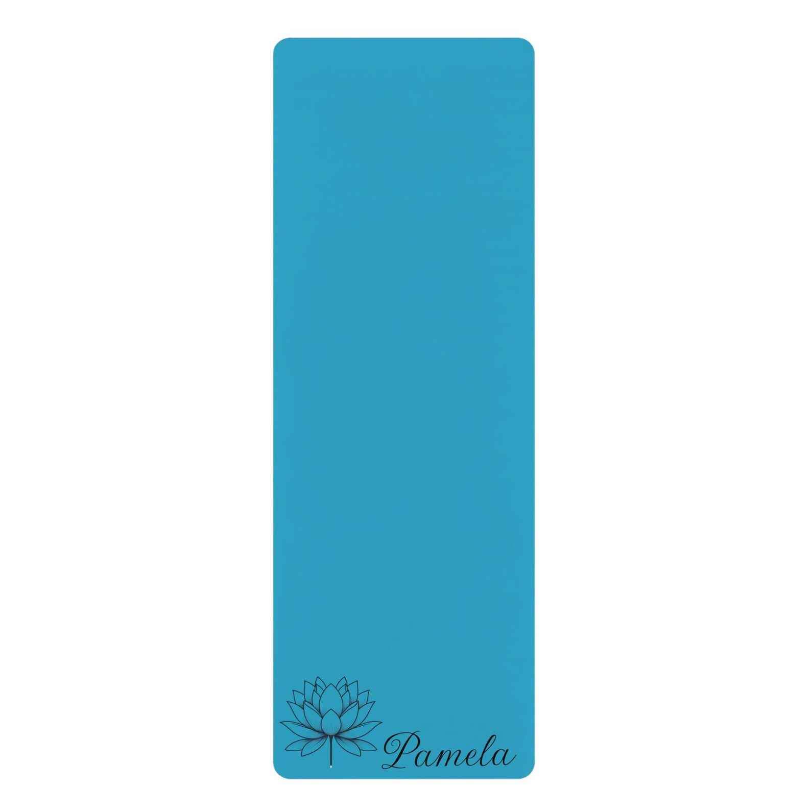 Yoga Mat, Turquoise Lotus Flower Design, Personalized Exercise Mat ...