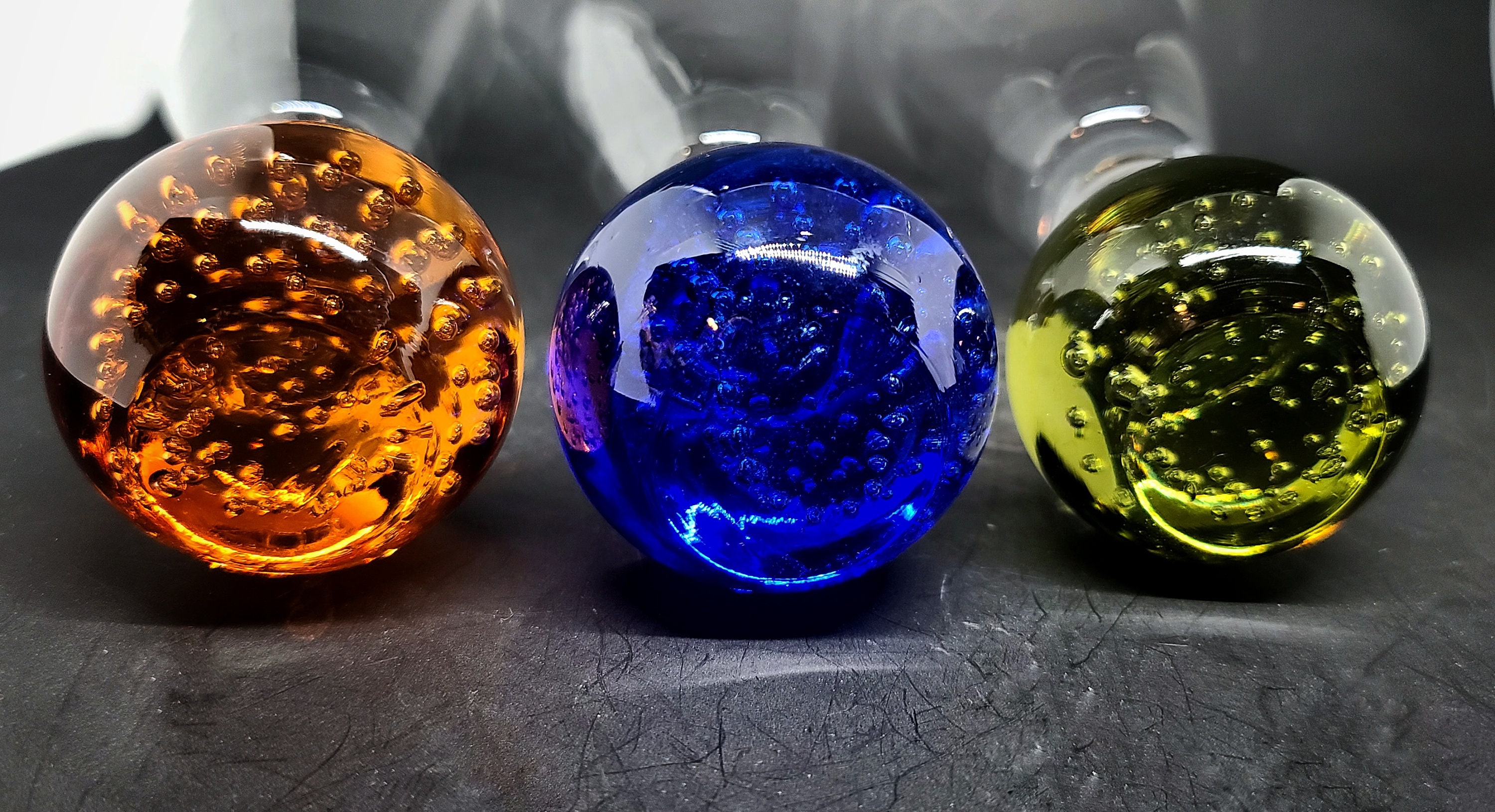 Handblown Glass Bubble Base Glasses Set of 3 Lower Price - Etsy