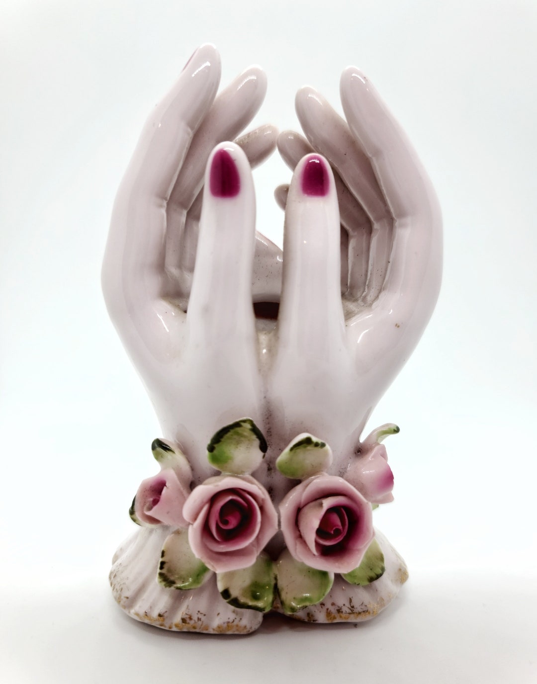 Lefton Hands Vase With Roses - Etsy