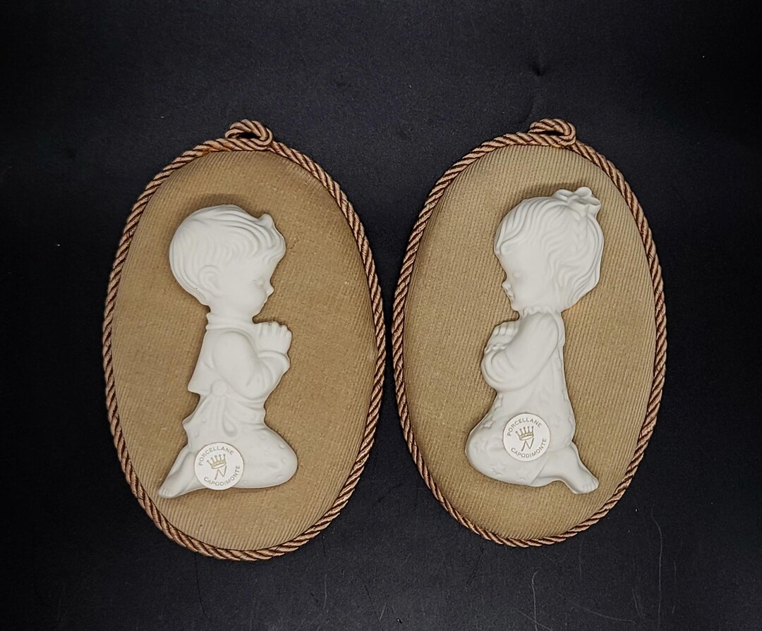 Capodimonte Children Wall Plaque Set of Two - Etsy