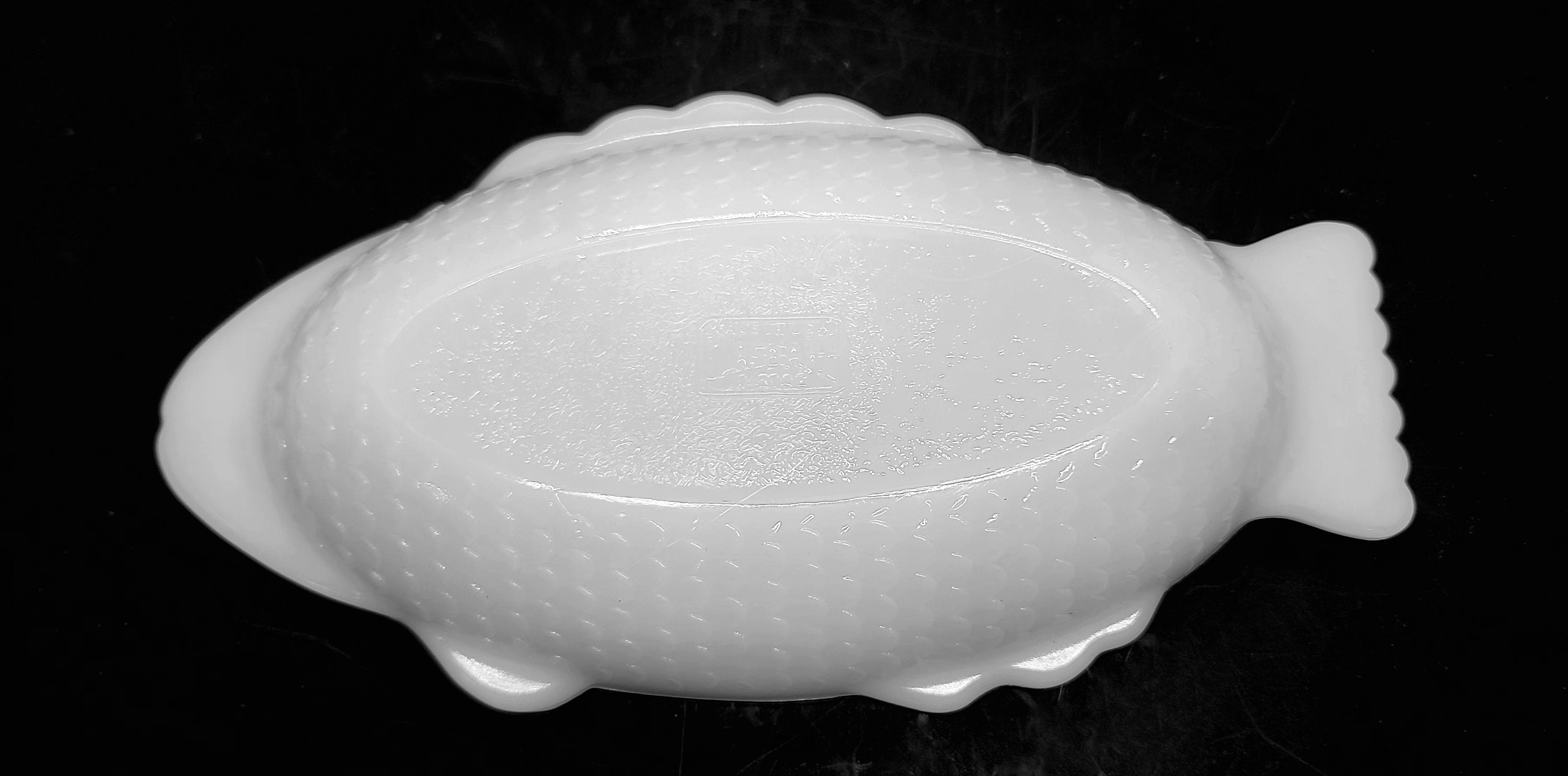 Glassbake Milk Glass Fish-shaped Baking Dish - Etsy