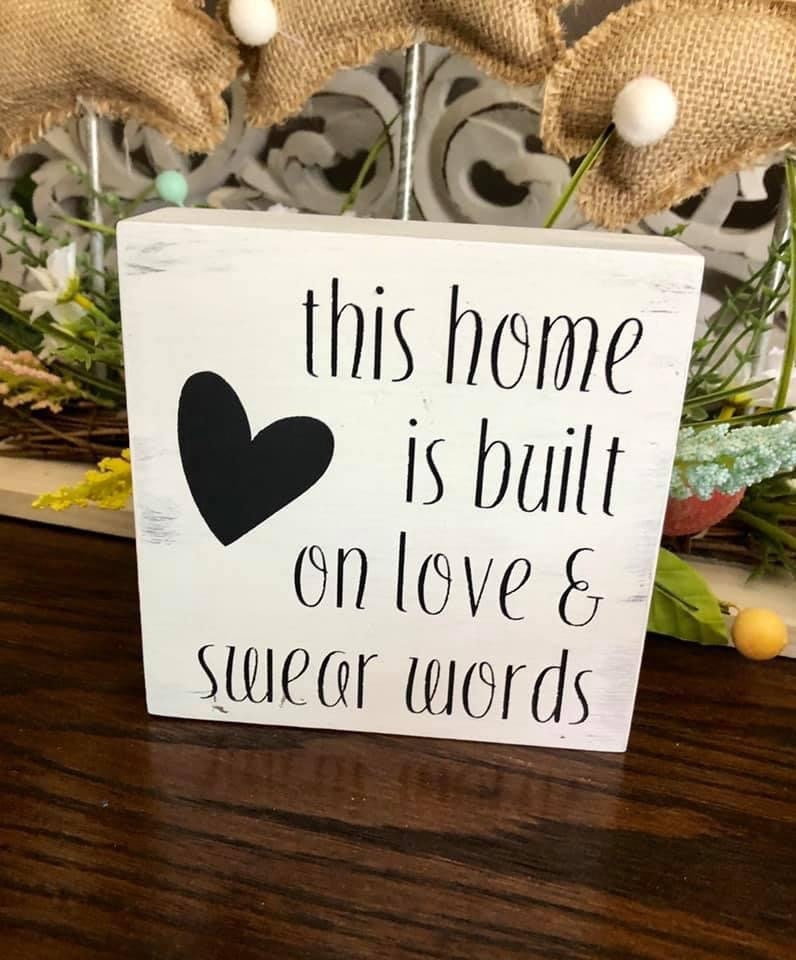Love & Swear Words SVG, Farmhouse SVG, Wood Sign SVG, Png, Dxf - Etsy