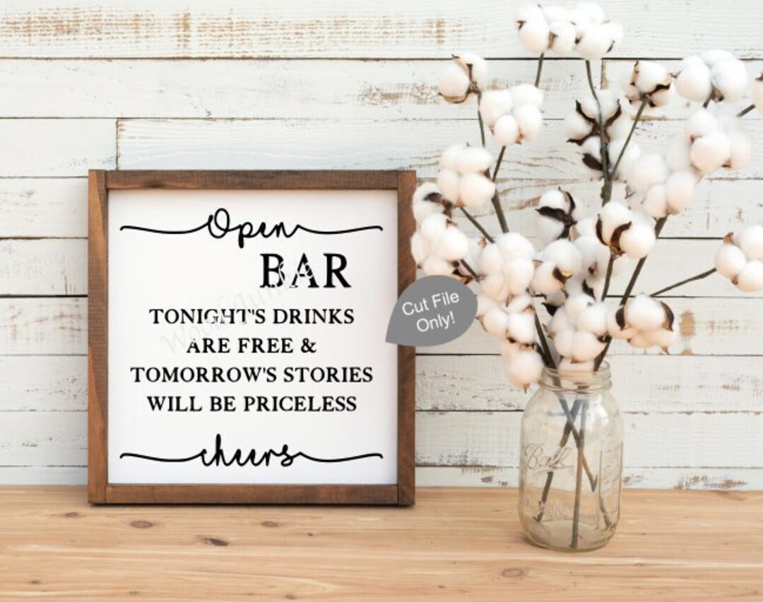 Open Bar SVG, Wedding SVG, Png, Dxf - Etsy
