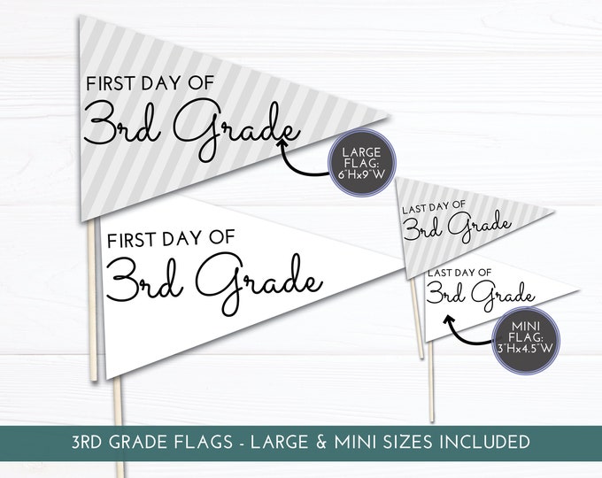 Printable First and Last Day of 3rd Grade Pennant | First Day and Last ...