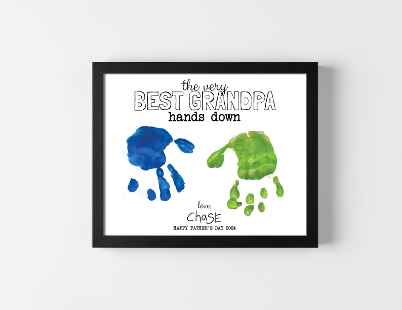Hands Down Best Grandpa | Instant Download Printable PDF | Father's Day ...