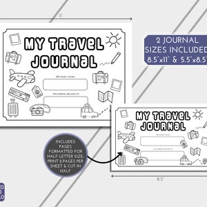 Kids Travel Journal Instant PDF Download Travel Diary Vacation Memory ...