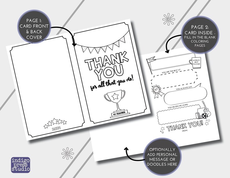 Teacher's Appreciation Card Printable | Thank You Coloring Card | All ...