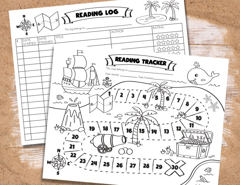 Treasure Map Reading Tracker and Reading Log for Kids | Summer Reading ...