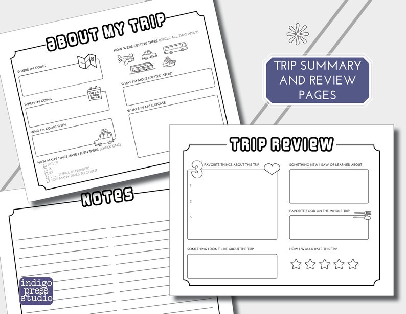 Kids Travel Journal | Instant PDF Download | Travel Diary | Vacation ...