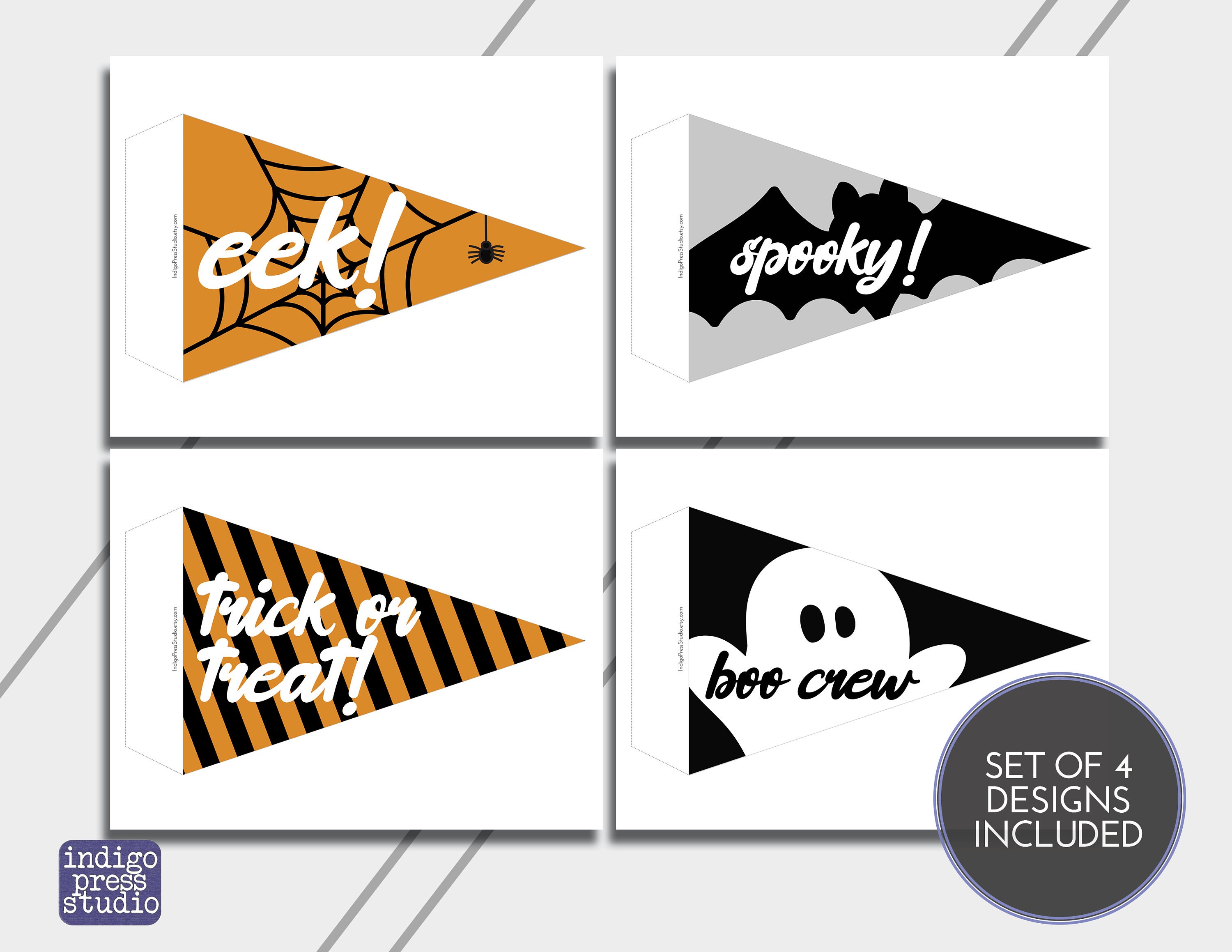 Halloween Pennant Flags and Mini Flags | Instant Download | Boo Basket ...