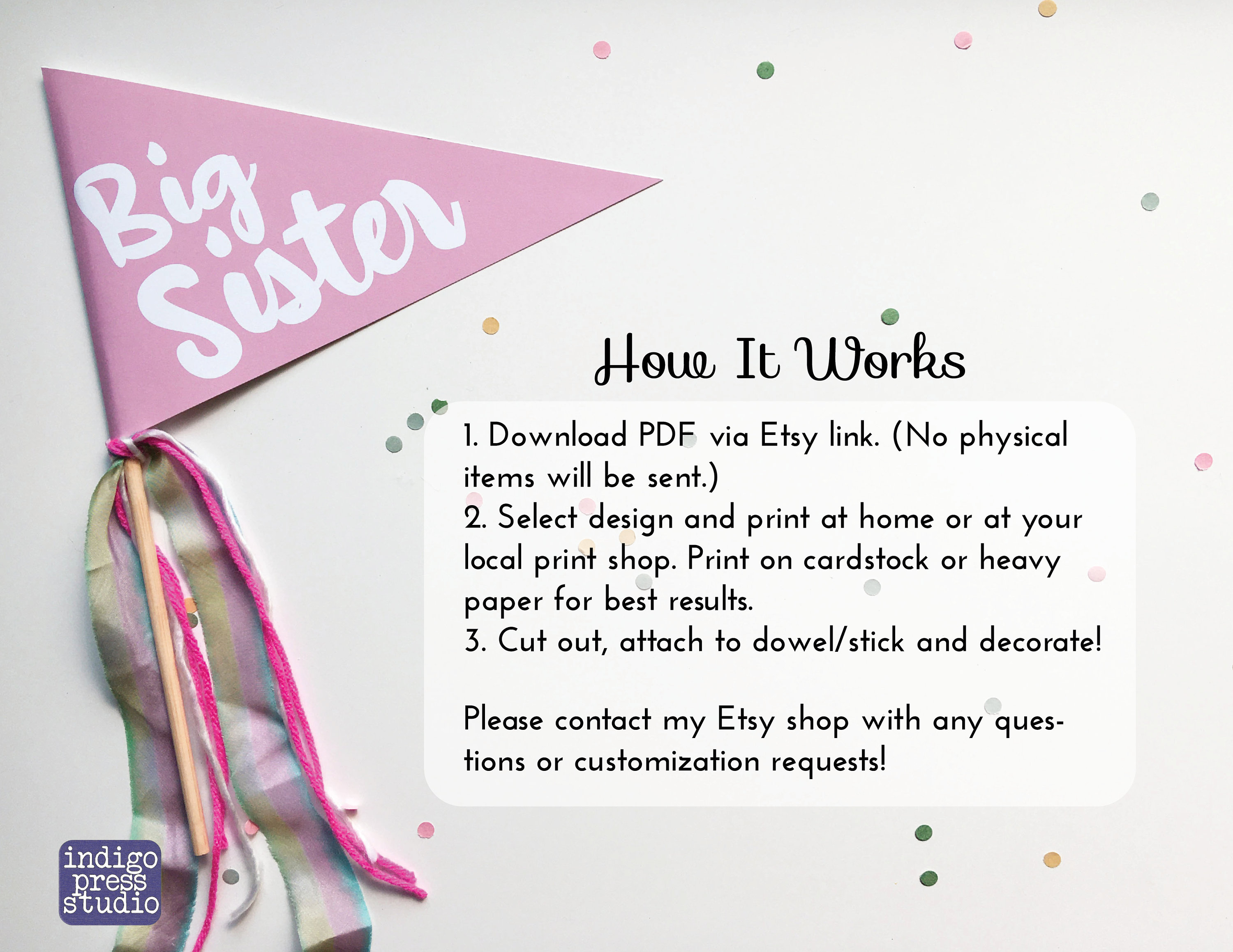 Big Sister Pennant Flags | Soon to Be Big Sister | Big Sister Gift ...