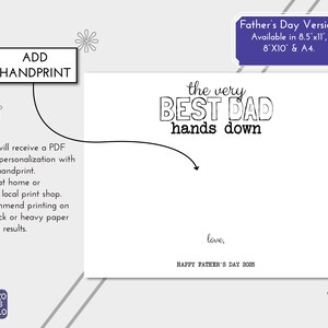 Hands Down Best Dad 2026 | Instant Download Printable PDF | Father's ...