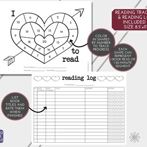 Heart Reading Tracker and Reading Log for Kids | Reading Challenge ...