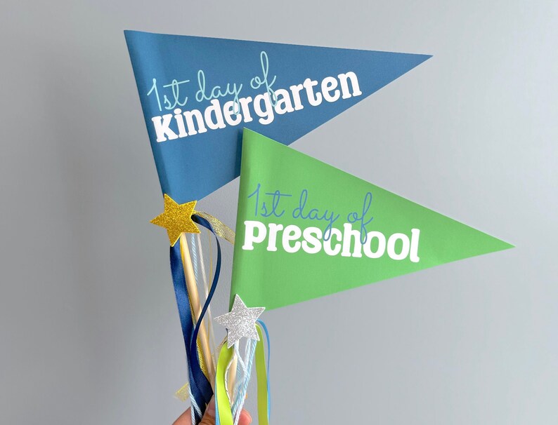 1st Day of School Pennant Flags Back to School Grade Level Flag School ...
