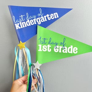 1st and Last Day of School Pennant Flags | Assembled Grade Level Flag ...