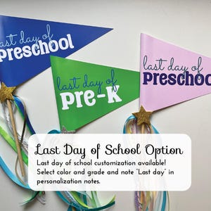 1st and Last Day of School Pennant Flags | Assembled Grade Level Flag ...