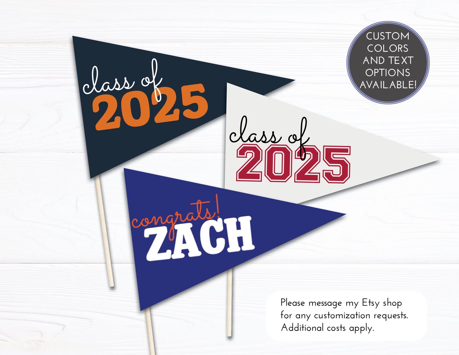 Graduation Class of 2025 Pennant Flags and Mini Flags | Graduation ...
