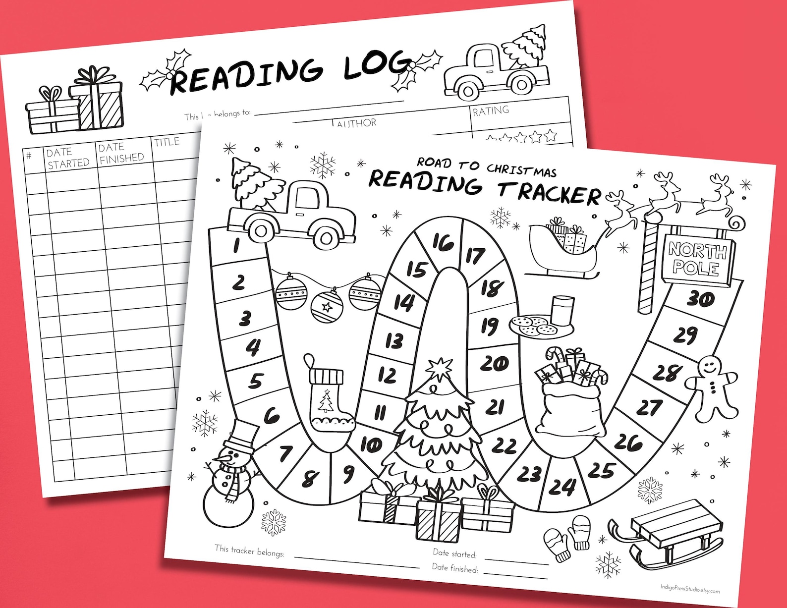 Winter Reading Tracker and Reading Log for Kids | Winter Reading ...