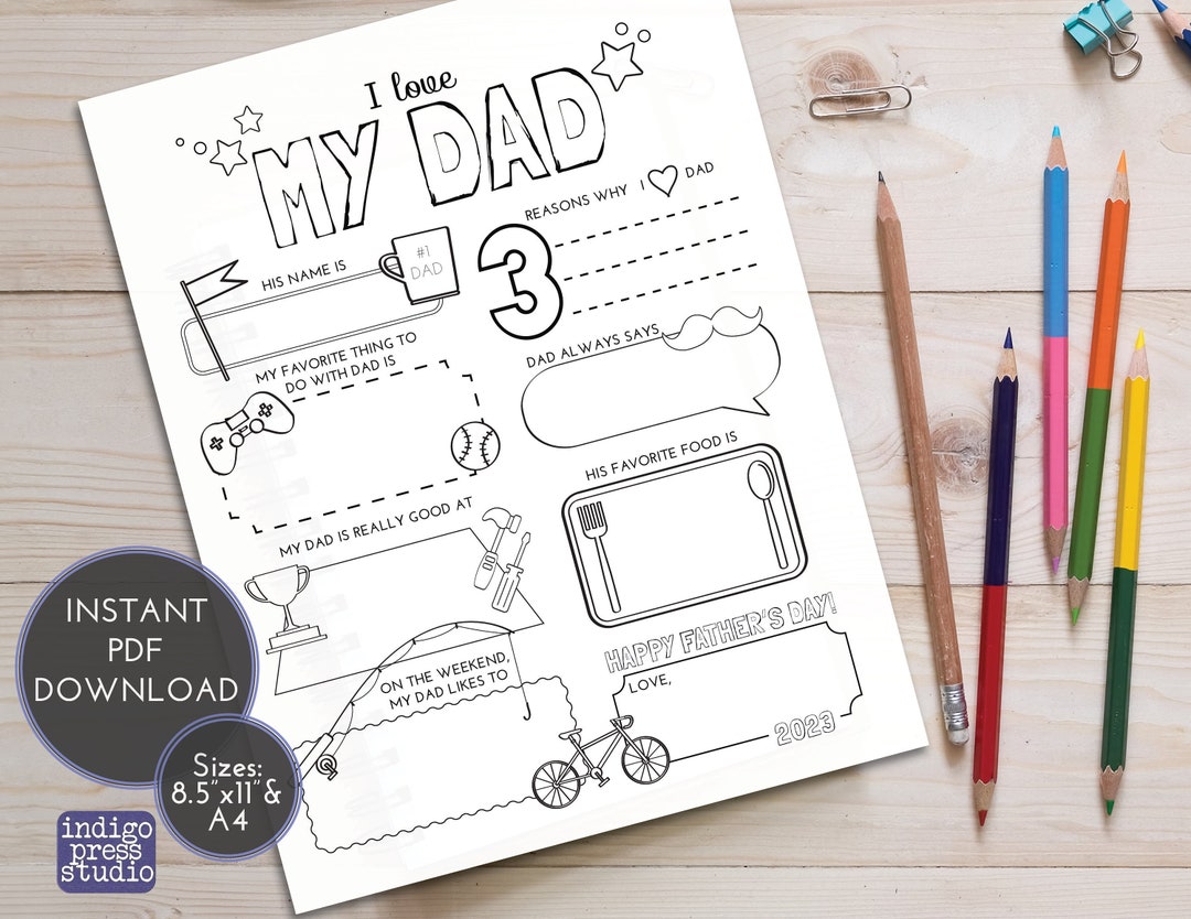 About Dad Father's Day Printable PDF Father's - Etsy