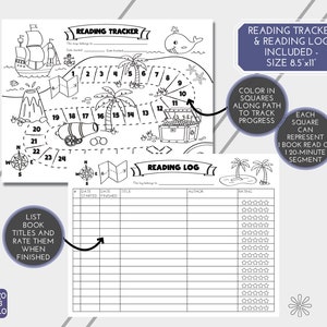 Treasure Map Reading Tracker and Reading Log for Kids | Summer Reading ...