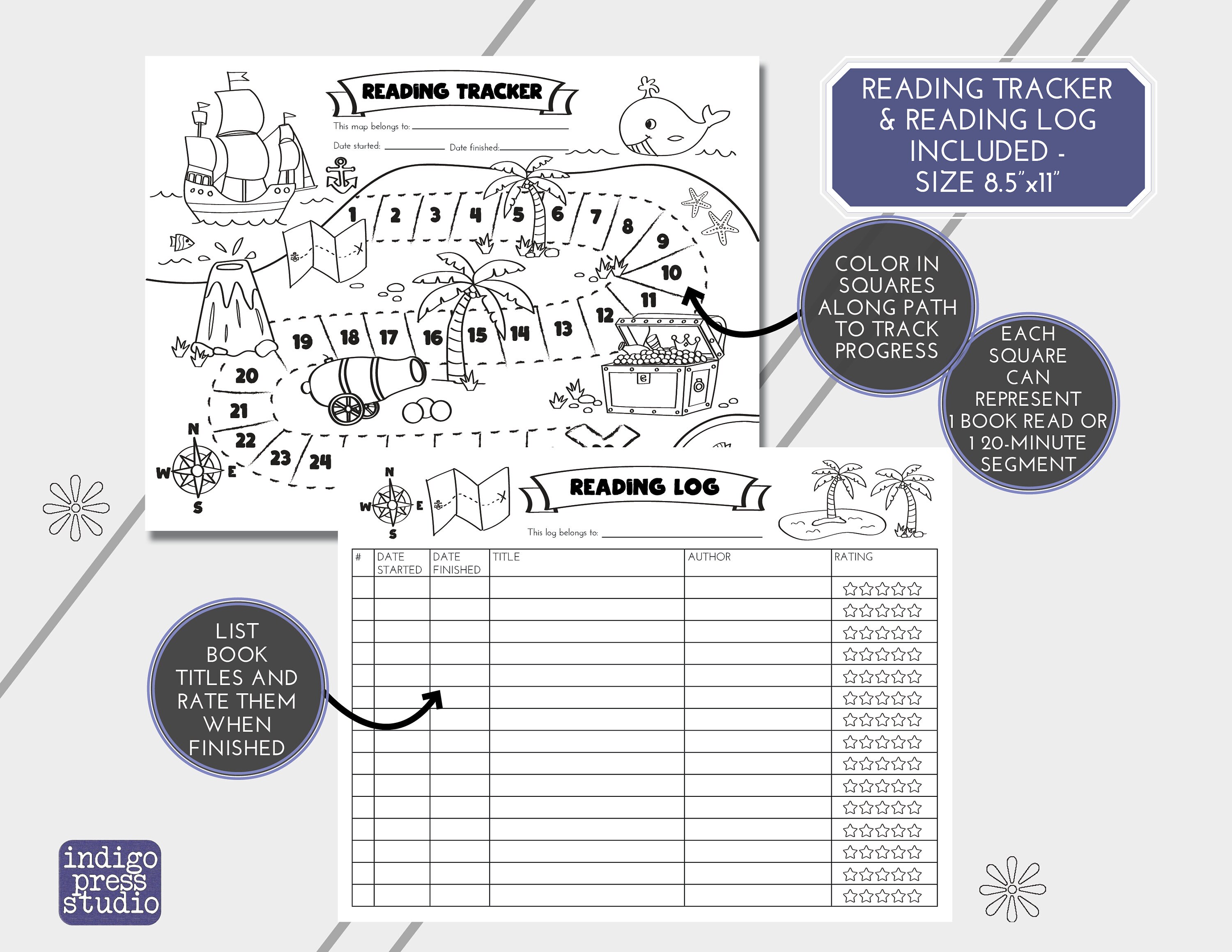 Treasure Map Reading Tracker and Reading Log for Kids | Summer Reading ...