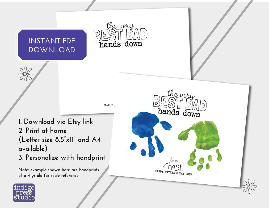 Hands Down Best Dad Instant Download Printable PDF - Etsy