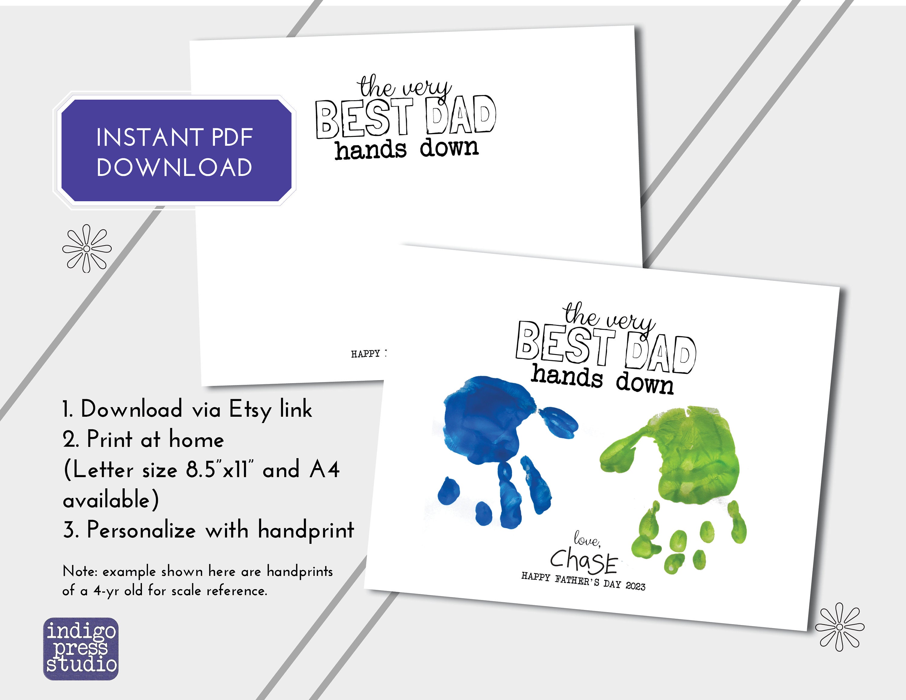 Hands Down Best Dad Instant Download Printable PDF - Etsy