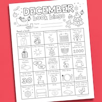 Christmas Book Bingo Reading Challenge Prompts Seasonal Holiday ...