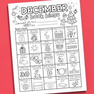 December Book Bingo and Reading Log for Kids | Holiday-themed Reading ...
