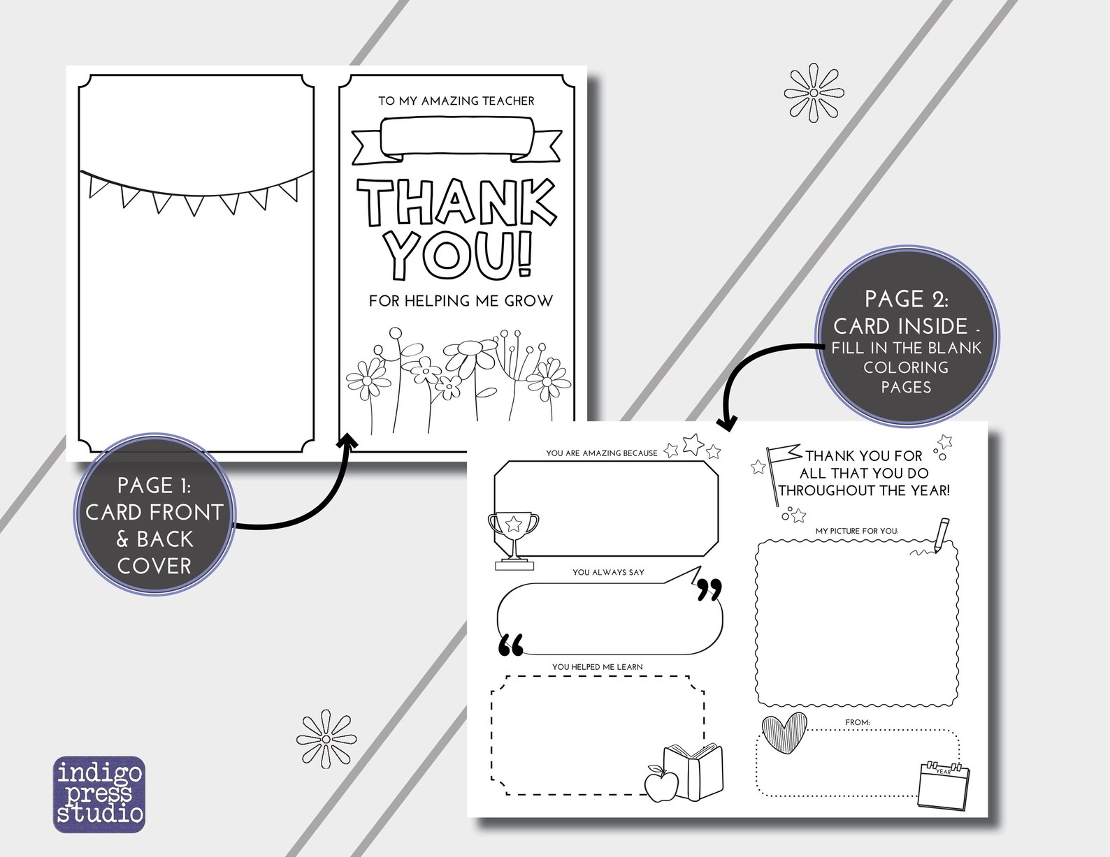 Teacher's Appreciation Card Printable | Thank You Coloring Card | All ...