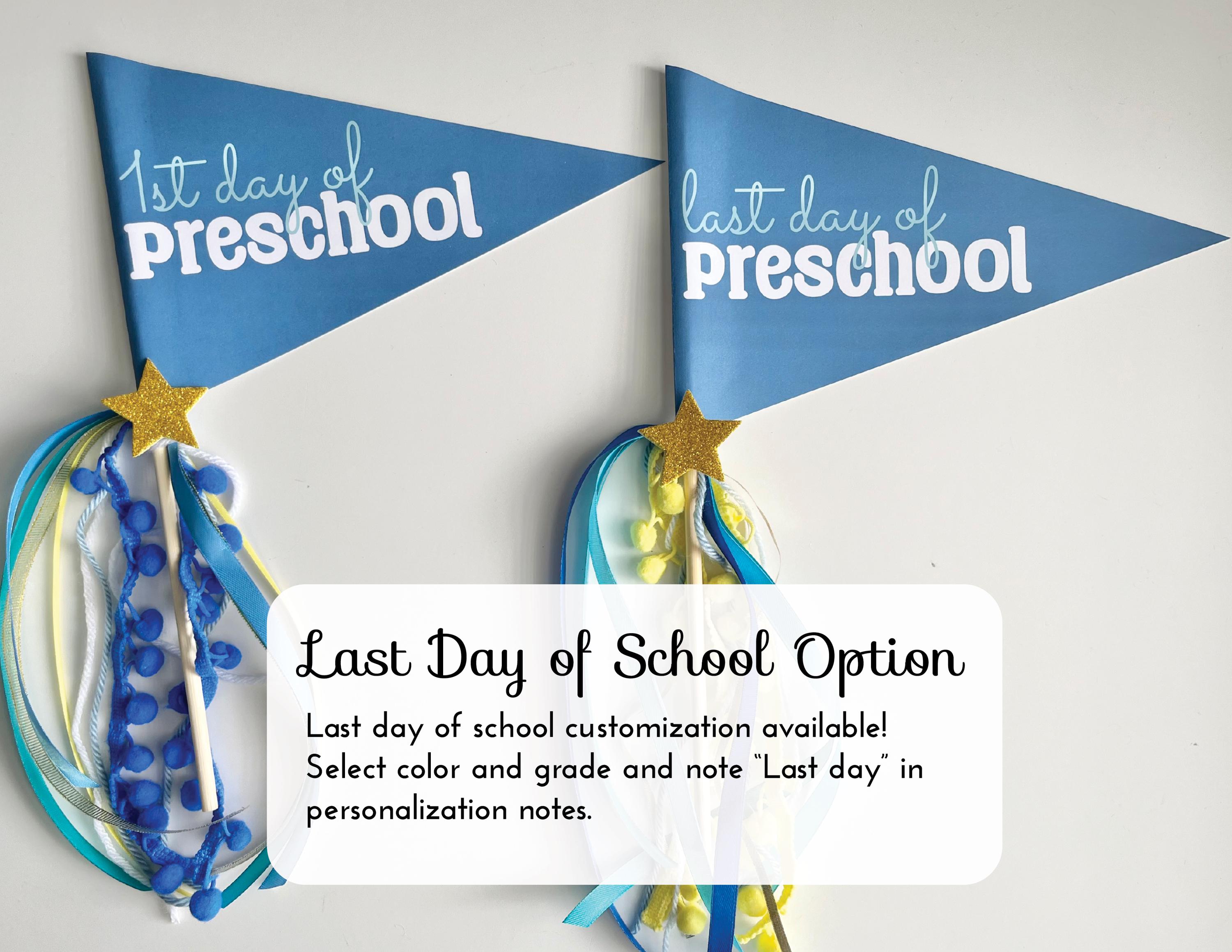 1st and Last Day of School Pennant Flags | Assembled Grade Level Flag ...