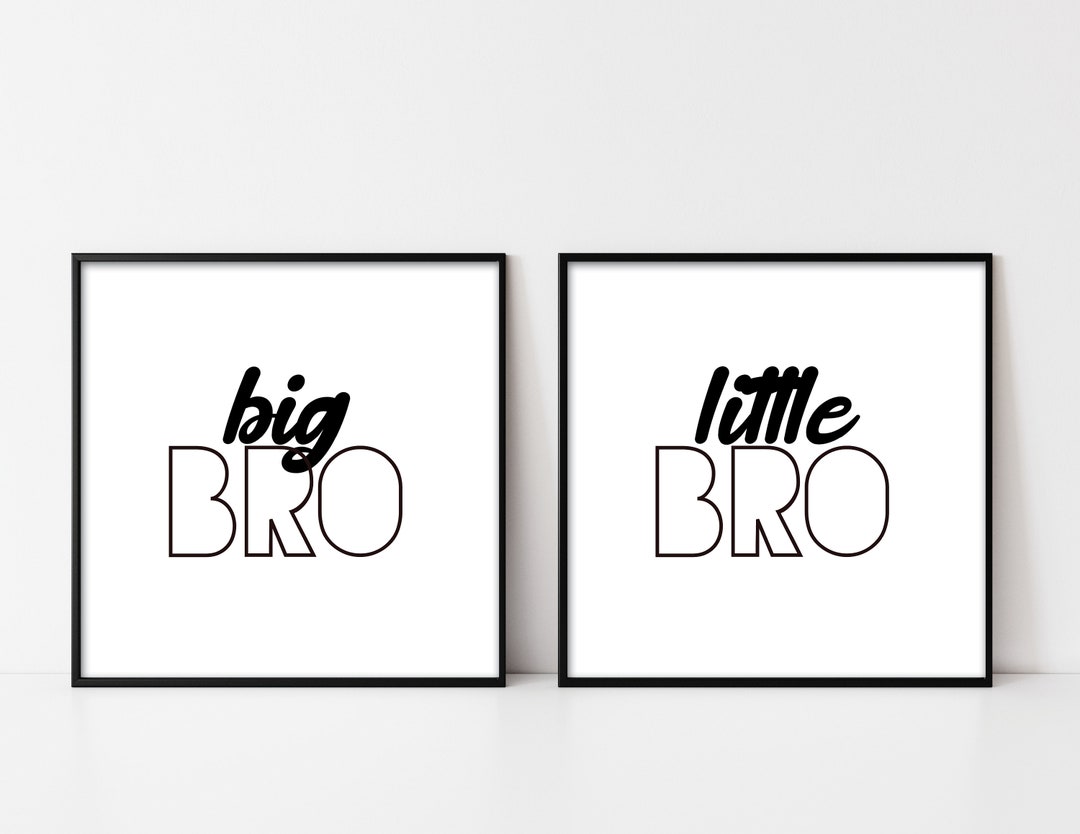 Big Bro Little Bro Printable Wall Sign Brothers Sign Set of 2 Boys Room ...