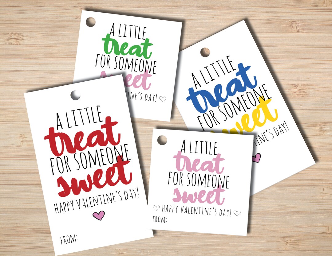Valentine's Gift Tags Printable Valentine's Day Treat Bag Tags ...