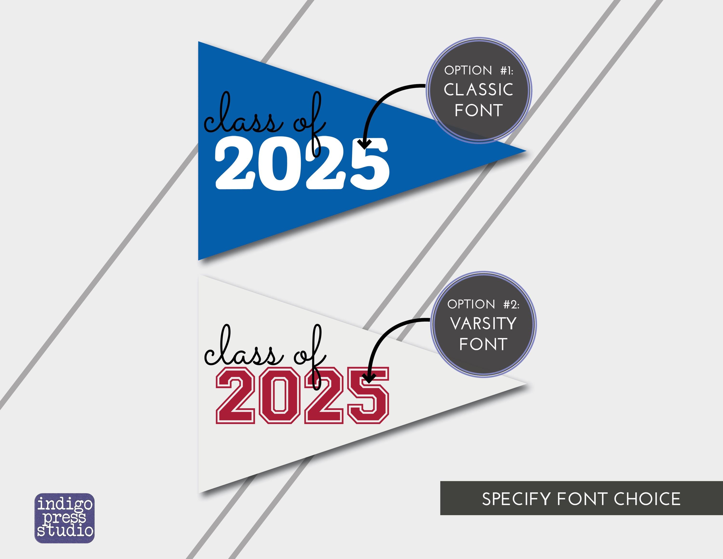 Custom Graduation Class of 2025 Pennant Flags and Mini Flags ...