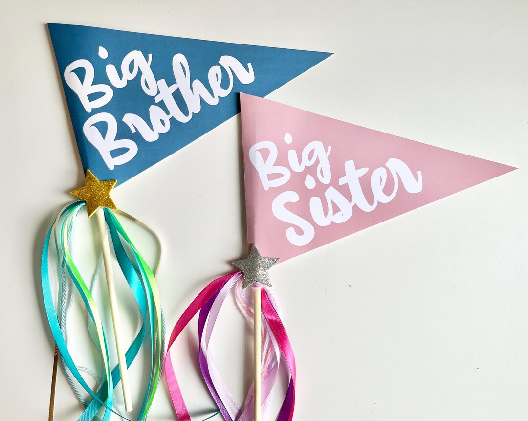 Big Brother, Big Sister Assembled Pennant Flags | Assembled Sibling ...