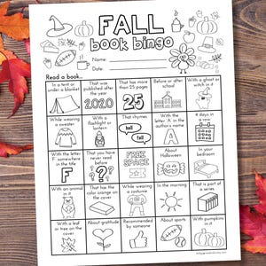 Fall Book Bingo and Reading Log for Kids | Autumn Reading Bingo | Fall ...