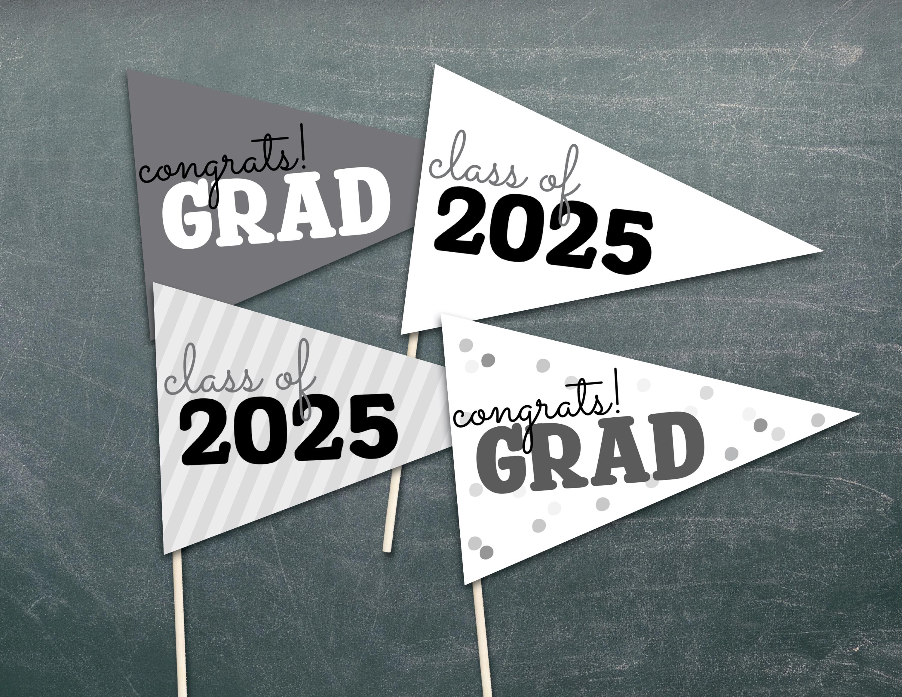Graduation Class of 2025 Pennant Flags and Mini Flags | Graduation ...