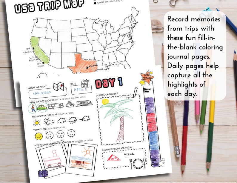 Kids Travel Journal | Instant PDF Download | Travel Diary | Vacation ...