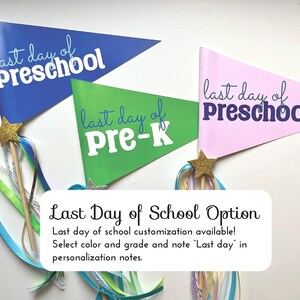 1st and Last Day of School Pennant Flags | Assembled Grade Level Flag ...