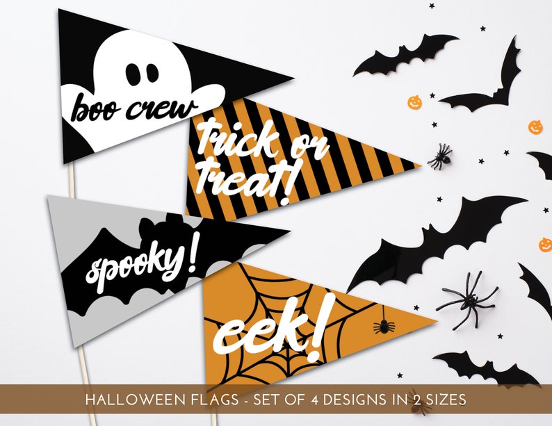 Halloween Pennant Flags and Mini Flags | Instant Download | Boo Basket ...