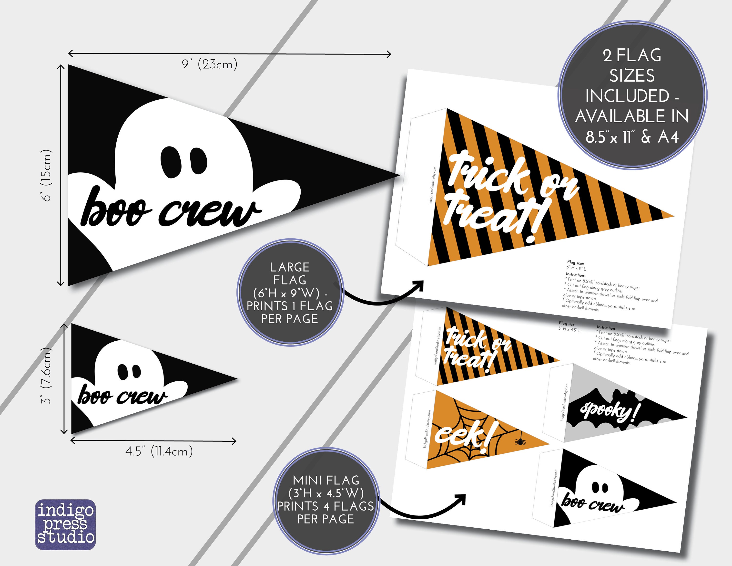 Halloween Pennant Flags and Mini Flags | Instant Download | Boo Basket ...