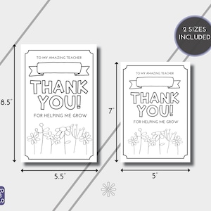 Teacher's Appreciation Card Printable | Thank You Coloring Card | All ...
