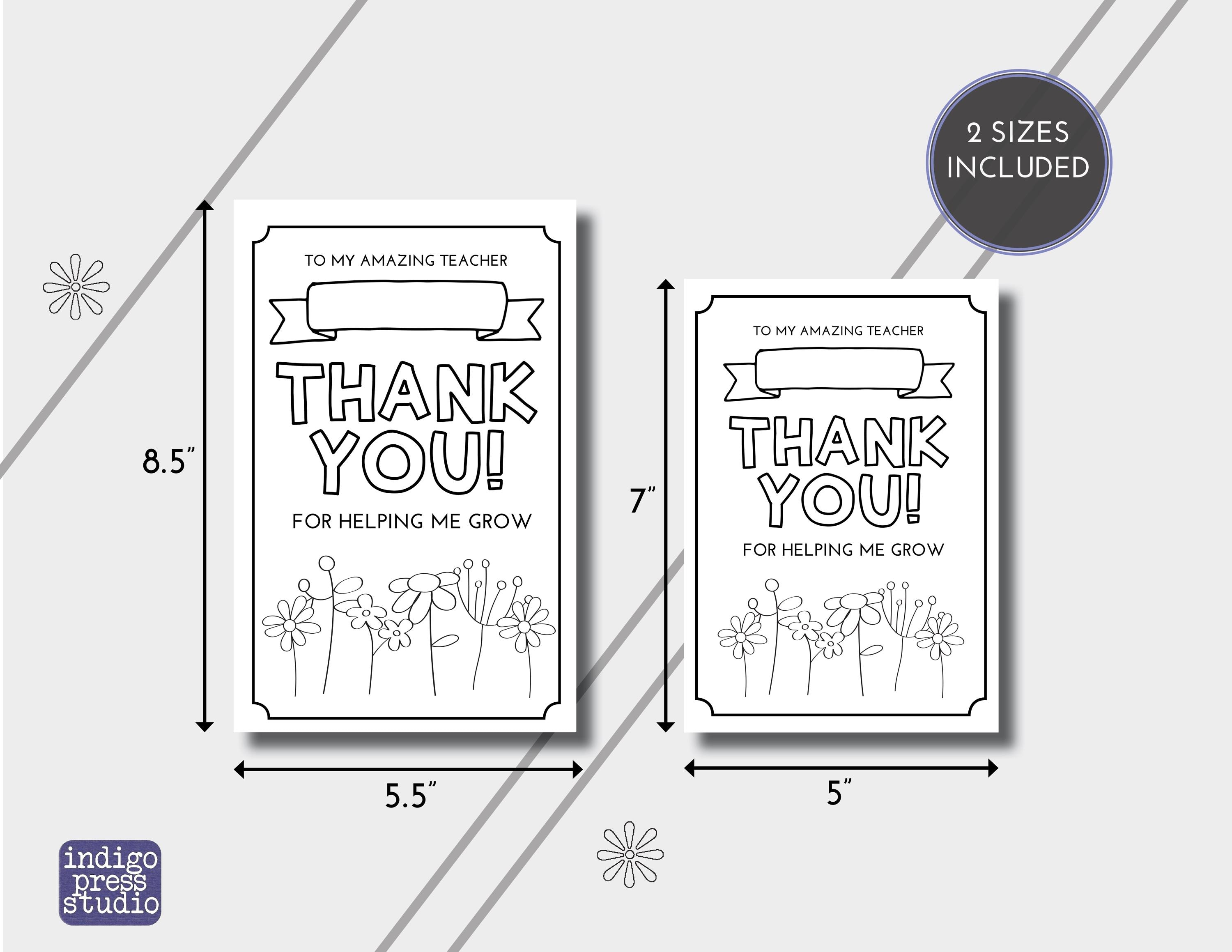 Teacher's Appreciation Card Printable | Thank You Coloring Card | All ...