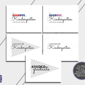 Kindergarten Last Day of School Pennant Flag | Printable PDF ...