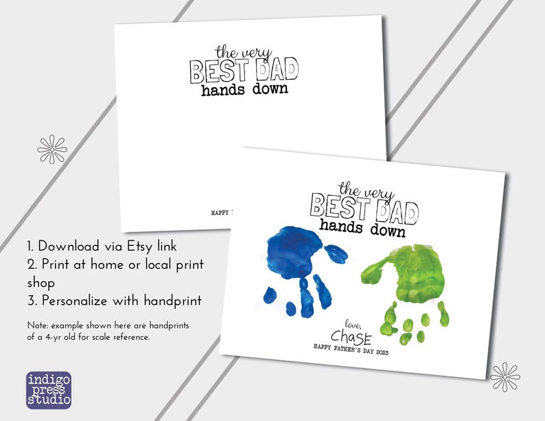 Hands Down Best Dad | Instant Download Printable PDF | Father's Day ...