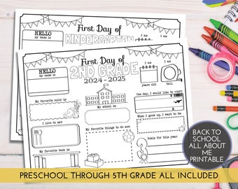 About Me Printable Back to School All About Me Kid Interview ...