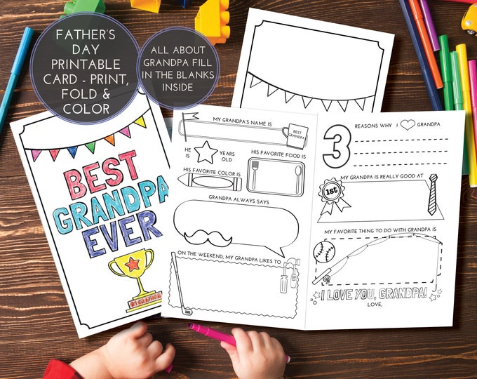 Hands Down Best Papa | Instant Download Printable PDF | Father's Day ...