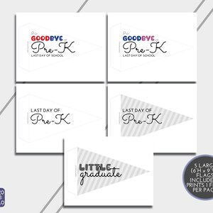 Pre-k Last Day of School Pennant Flag | Printable PDF | Pre-k ...